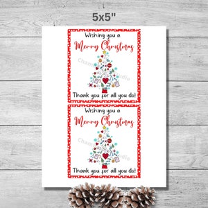 Medical Christmas Gift Tag, Happy Holidays for Nurses Doctors, Medical ...