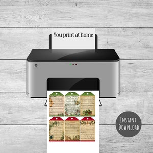 Christmas Carol Gift Tags, 12 Holiday Music Hang Tags, Vintage ...