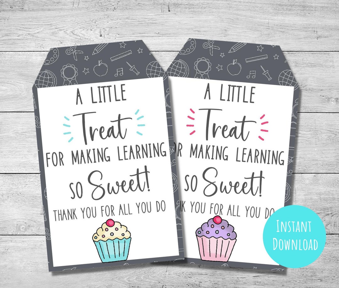 Teacher Appreciation Week Gift Tag, Sweet Thank You Treat for Teachers ...