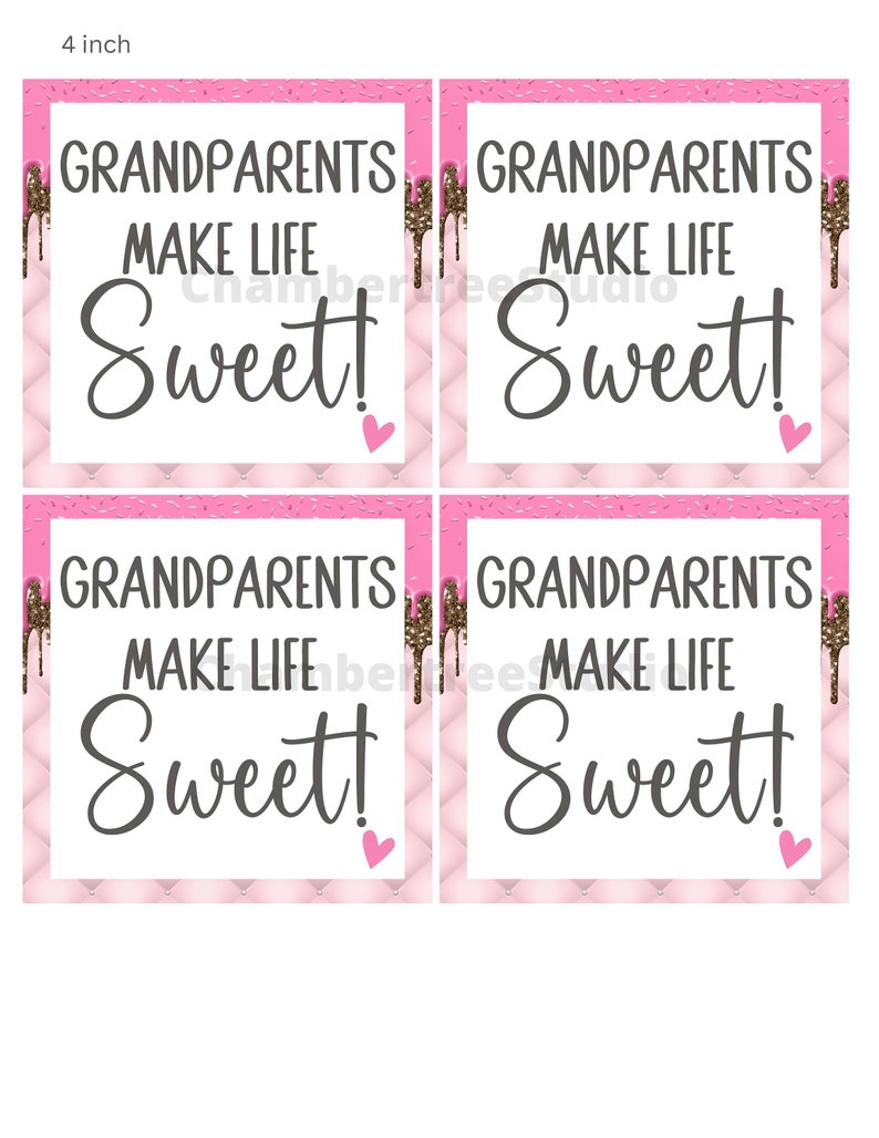 Happy Grandparents Day Gift Tag, Appreciation Gift Tag, 3" & 4" Tags ...