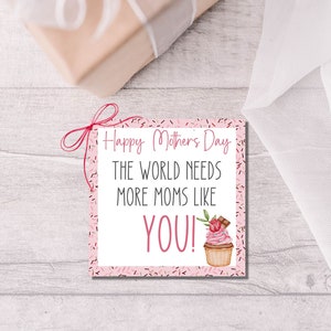 Mother's Day Gift Tag, Printable Cookie Tag, Mom Tags, 3" & 4" Square ...