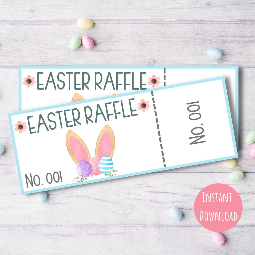 Easter Raffle Tickets, Kids Egg Hunt, Easter Coupons, Charity Event ...