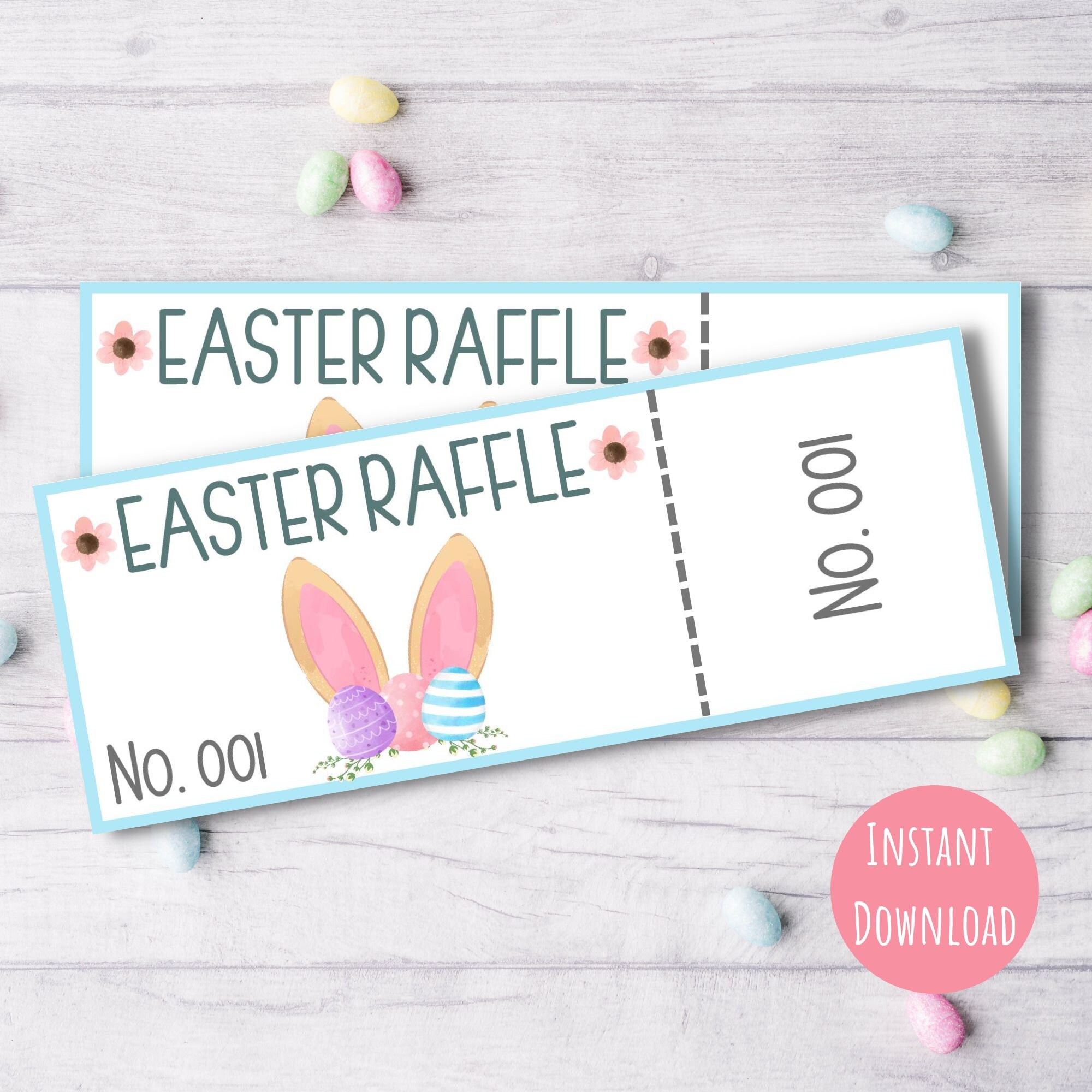 Easter Raffle Tickets, Kids Egg Hunt, Easter Coupons, Charity Event ...