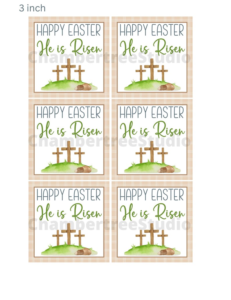He is Risen Gift Tag, Printable Easter Tags, Cupcake Toppers, Easter ...