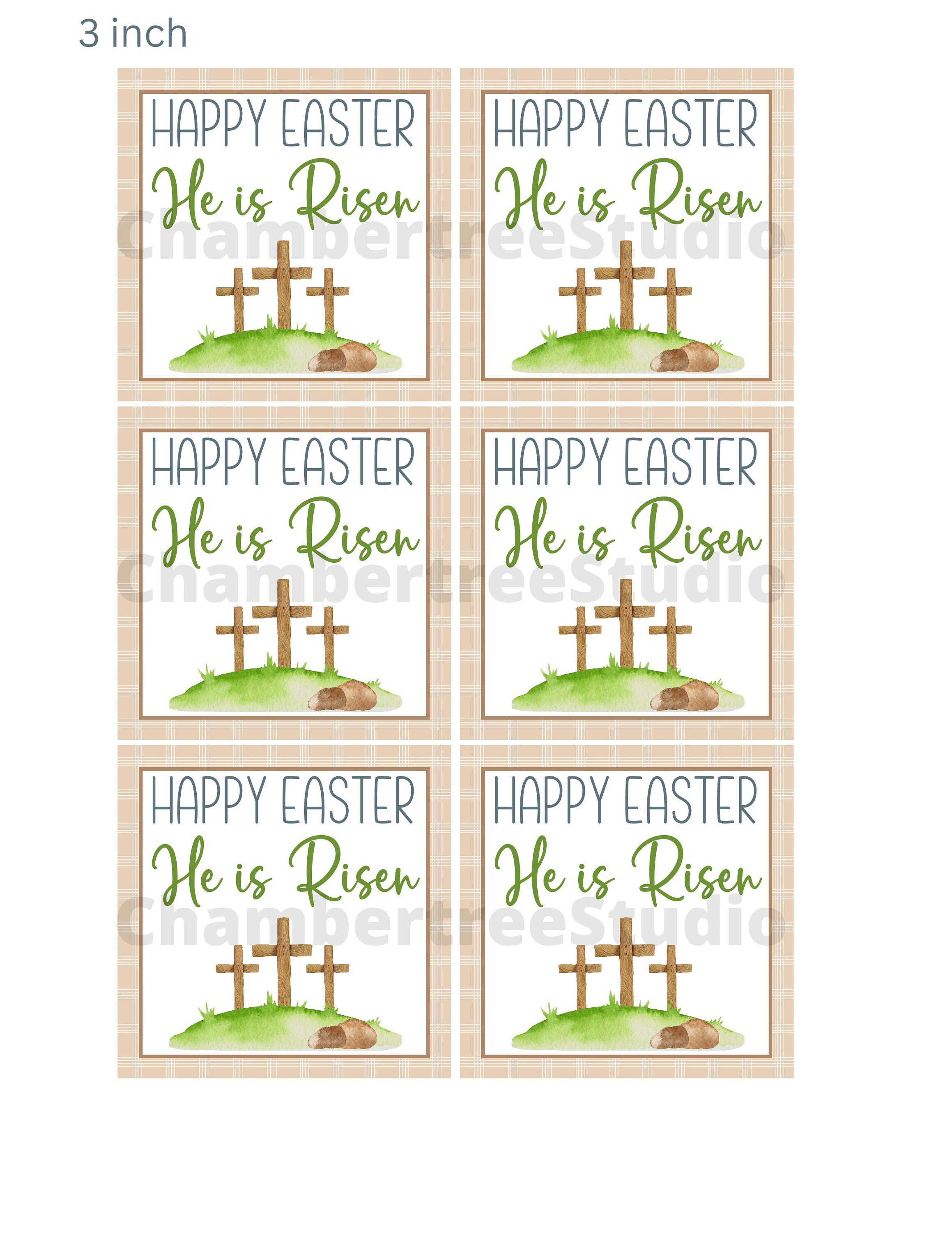 He is Risen Gift Tag, Printable Easter Tags, Cupcake Toppers, Easter ...