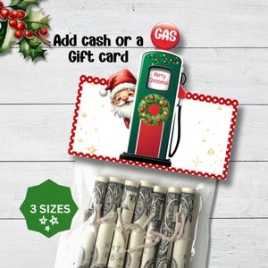 Christmas Gas Gift Card Holder, Holiday Cash Gift Tag, Money Gift Bag ...