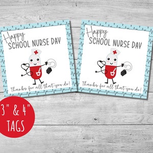 School Nurse Day Appreciation Gift Tag, Printable Thank You ...