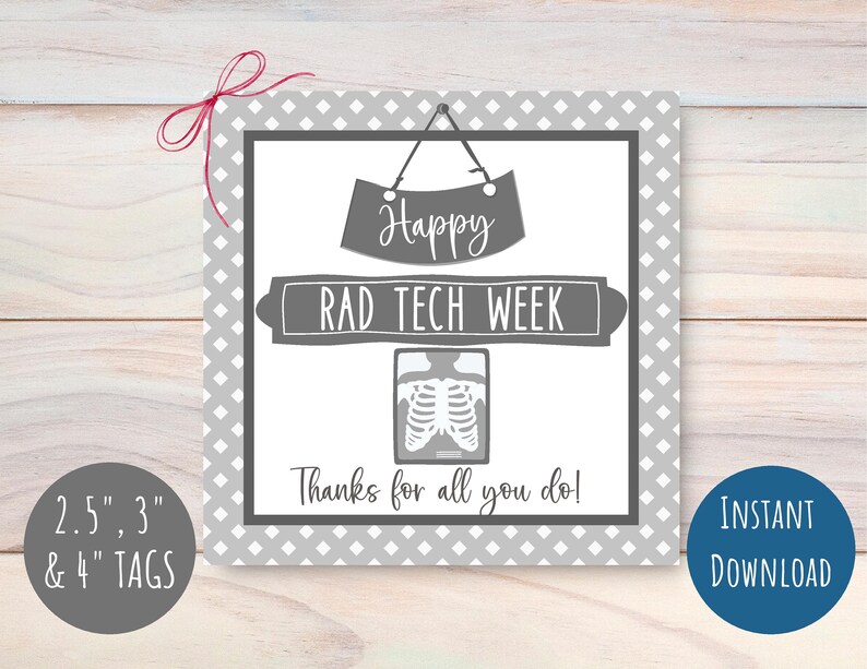 Rad Tech Week Gift Tag Radiology Technician Appreciation - Etsy