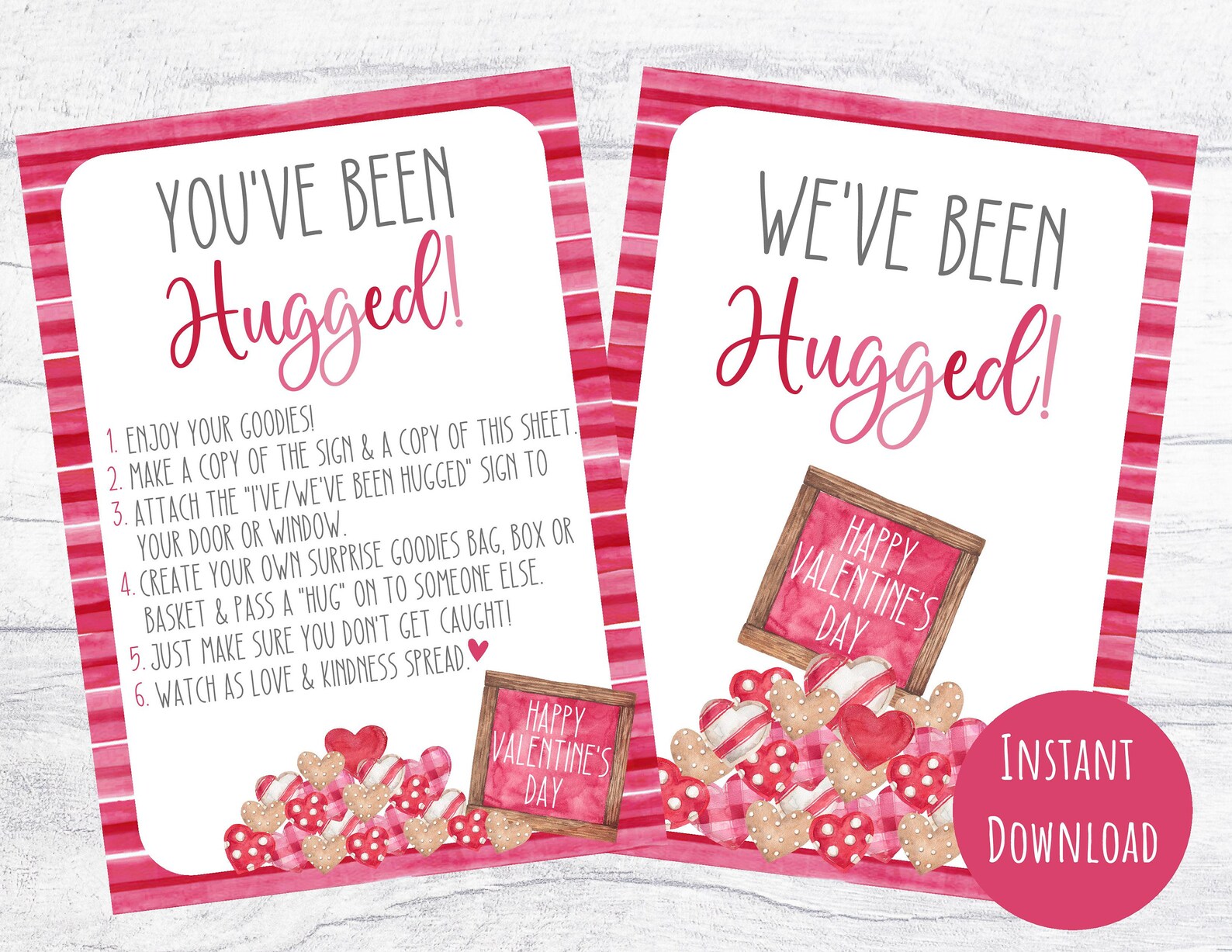 You've Been Hugged, Valentine's Day Game, Valentine's Day Printable ...