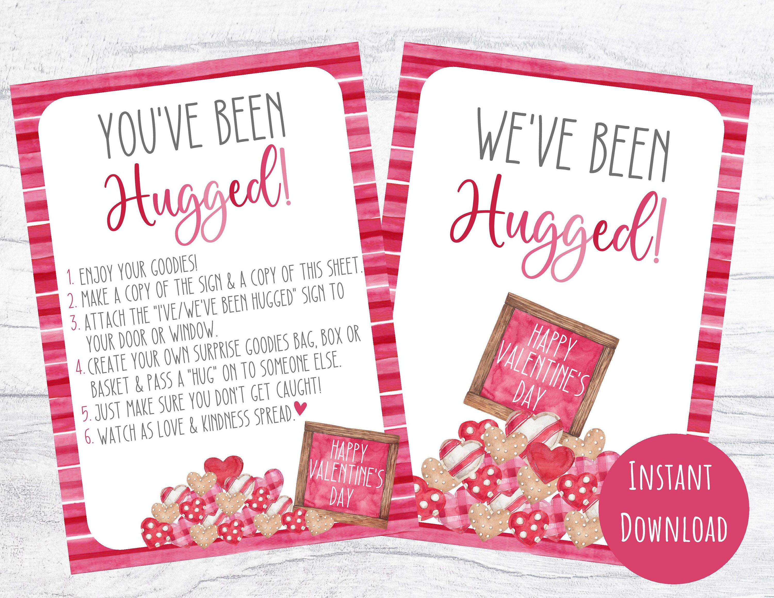 You've Been Hugged, Valentine's Day Game, Valentine's Day Printable ...