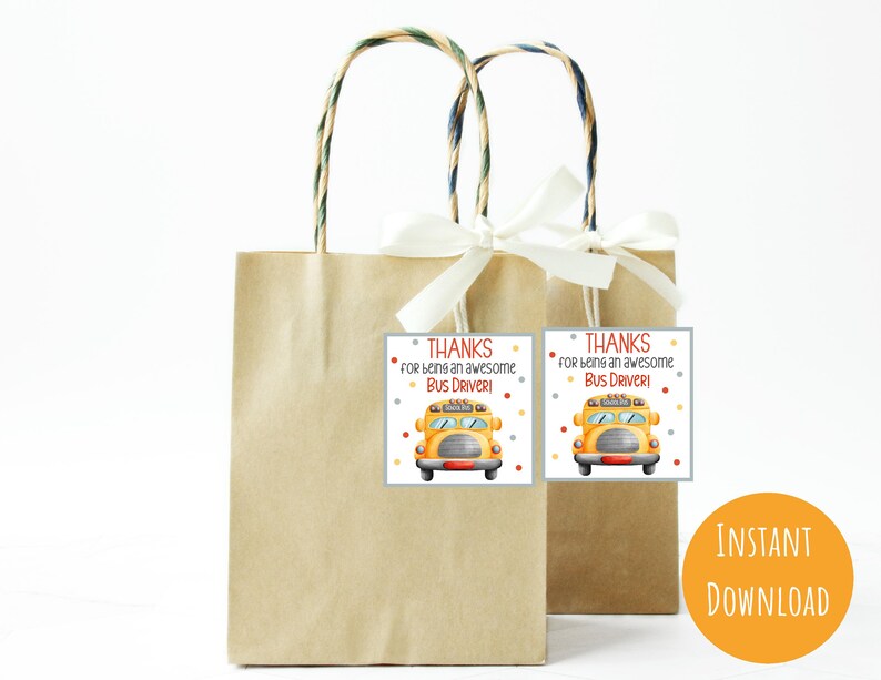 School Bus Driver Appreciation Gift Tag Printable Thank You - Etsy