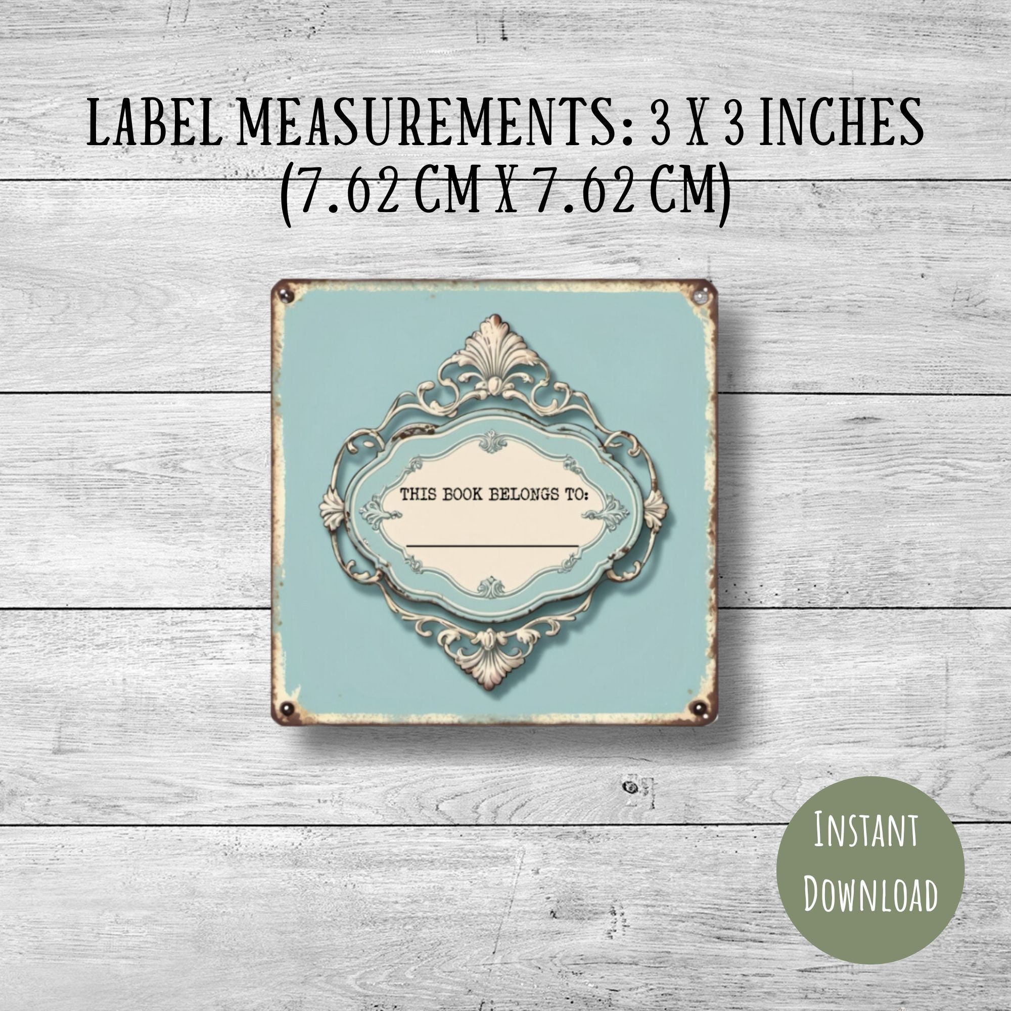 Vintage Book Name Labels, Junk Journal Book Plates, Journal ...