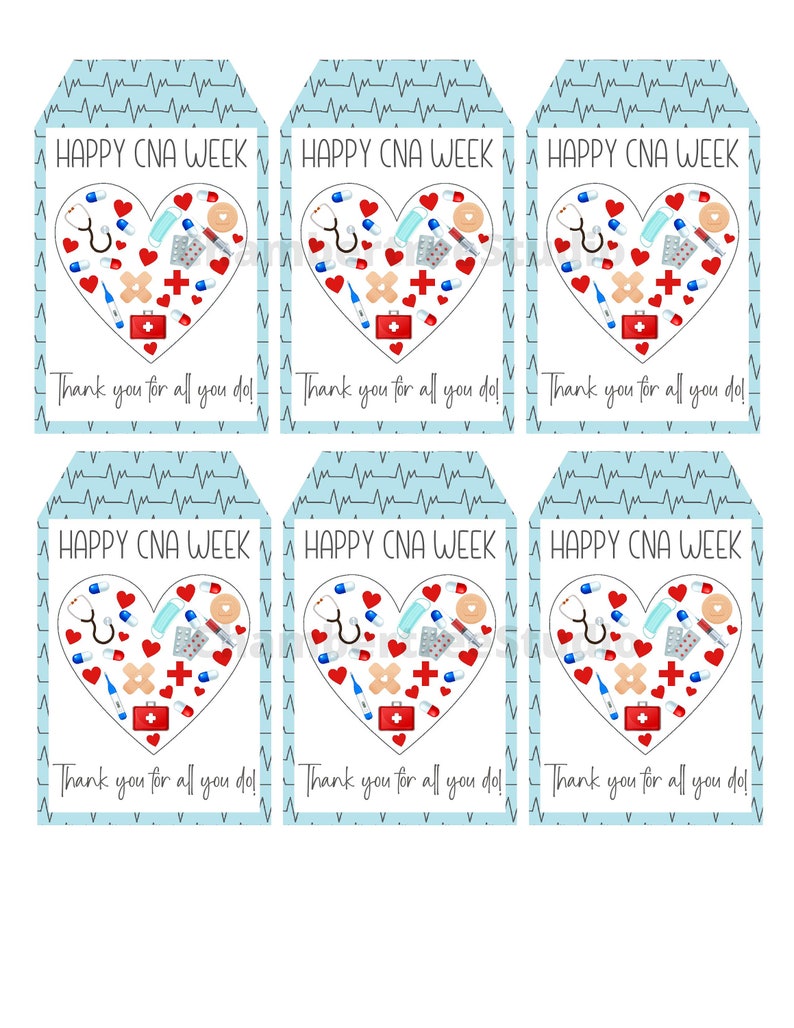 CNA Week Appreciation Gift Tag, Happy CNA Week, Certified Nursing ...