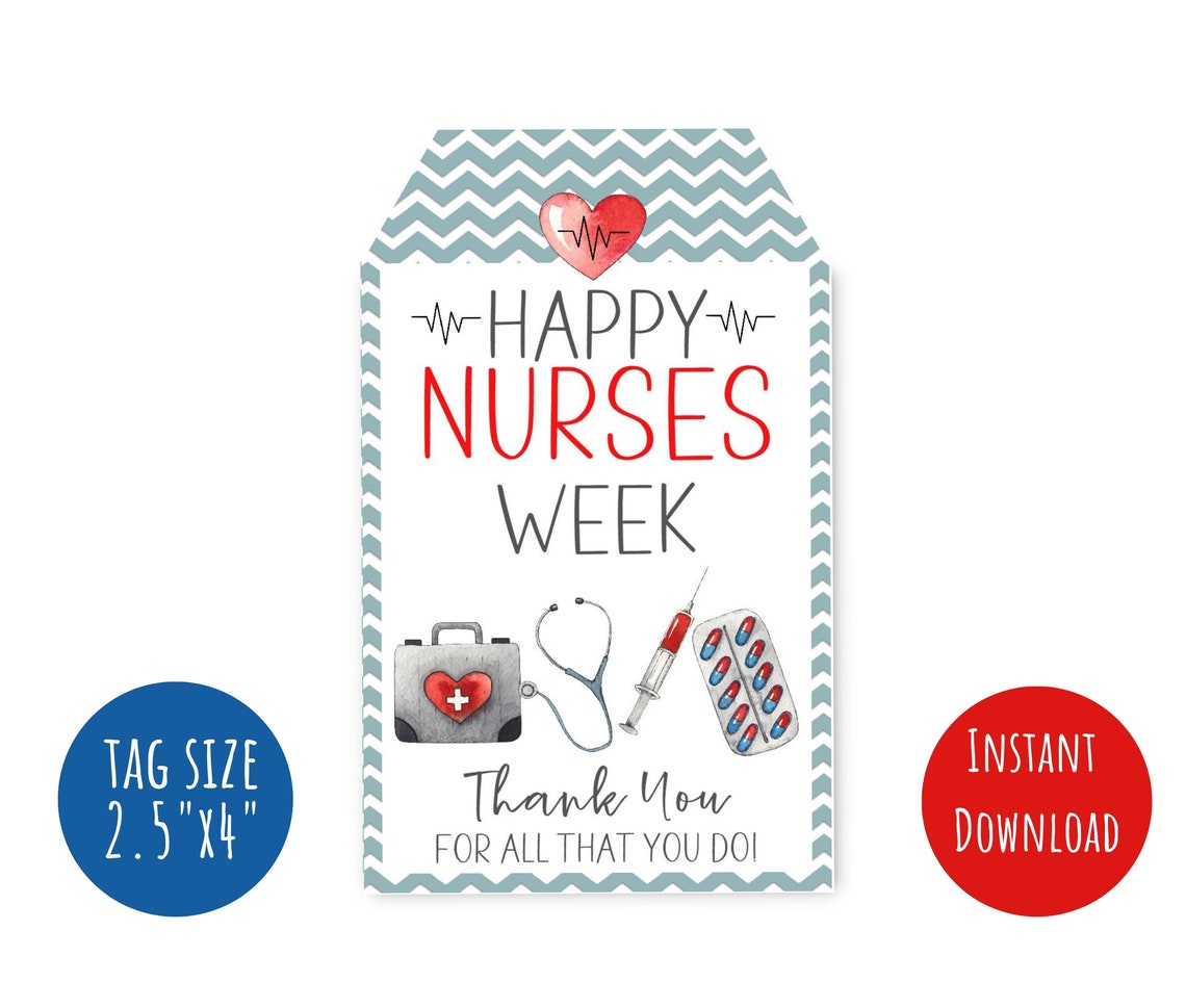 Nurses Week Appreciation Gift Tag, Thank You for All You Do, School ...
