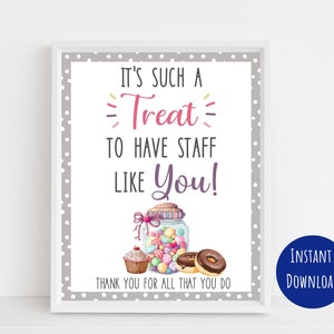Staff Appreciation Sign, Sweet Treat Sign for Teachers, Thank You ...