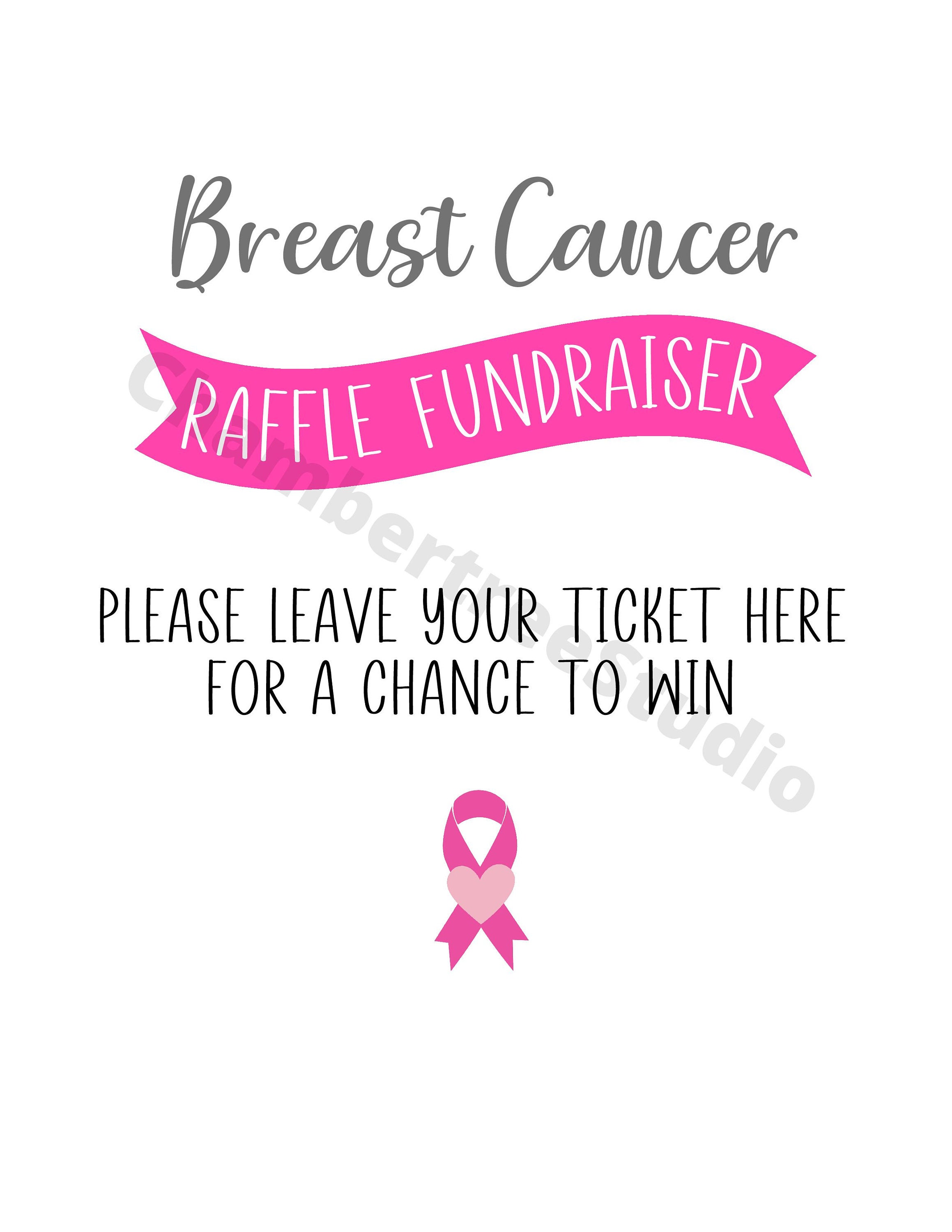 Breast Cancer Raffle Fundraiser Tickets Enter to Win Door - Etsy