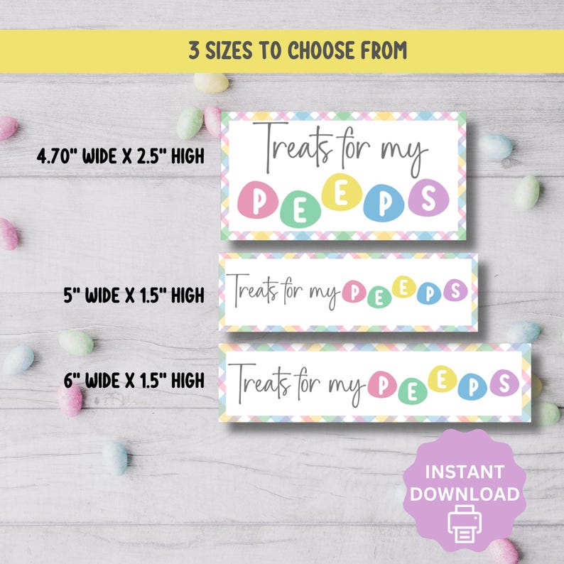 Treats for My Peeps Bag Topper | Display Card & Printable Box Front ...