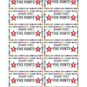 Kids Reward Tickets, Positive Behavior Points, Kids Reward System ...