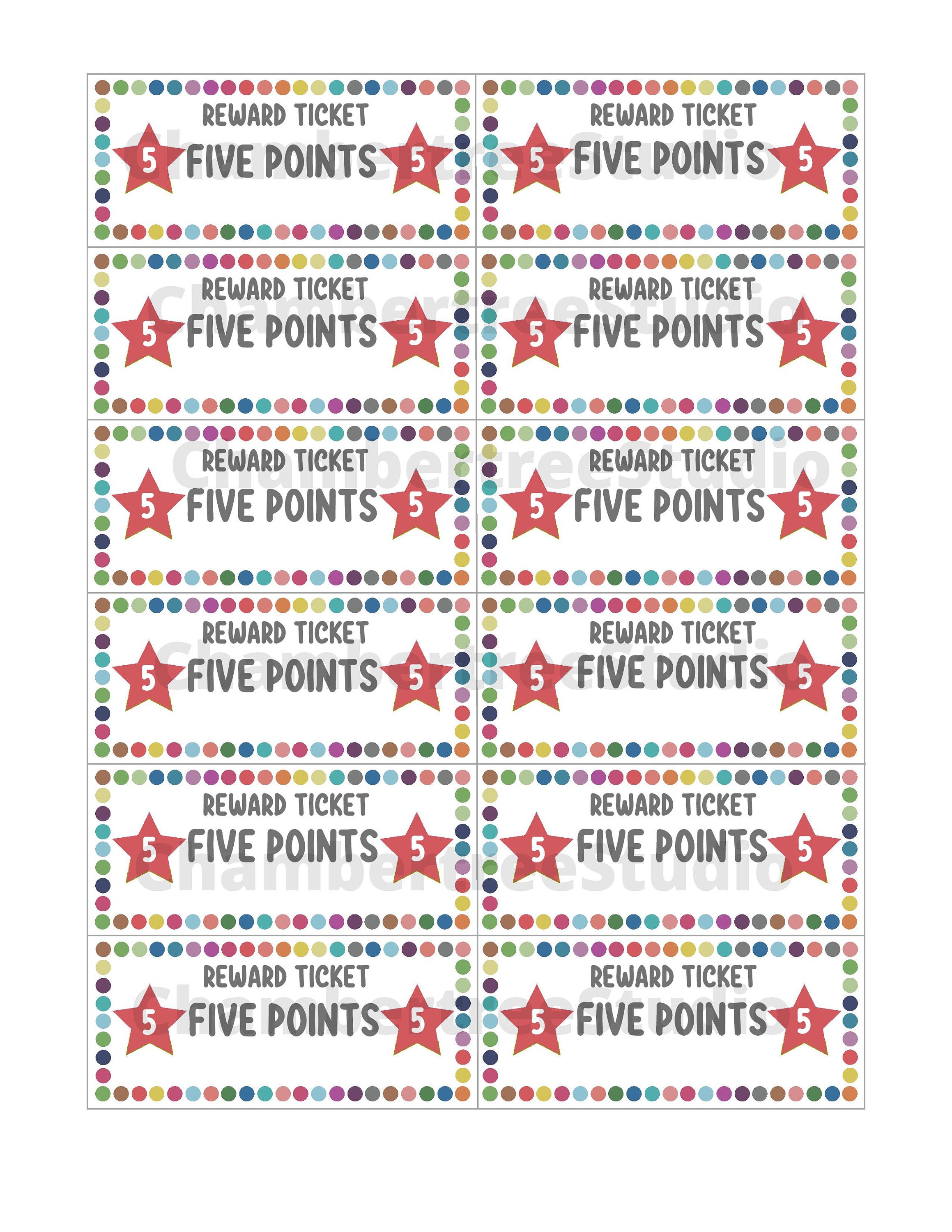 Kids Reward Tickets, Positive Behavior Points, Kids Reward System ...