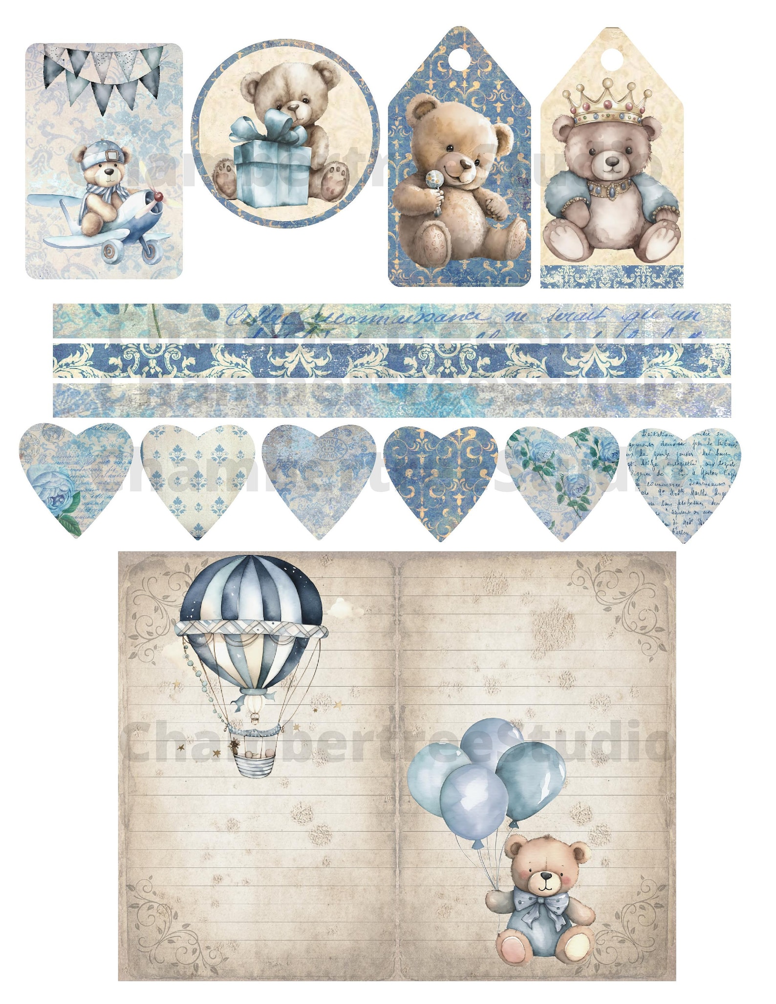 Baby Boy Words, Printable Word Sentiments, Vintage Baby Junk Journal ...
