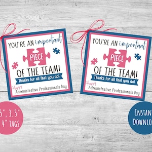 Administrative Professionals Day Gift Tag, Employee Appreciation ...