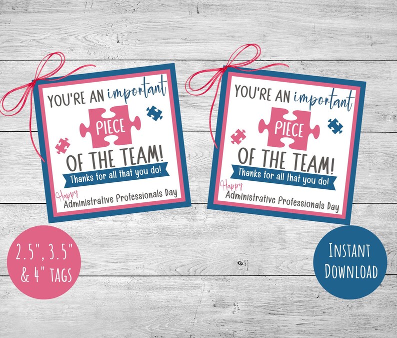 Administrative Professionals Day Gift Tag, Employee Appreciation ...