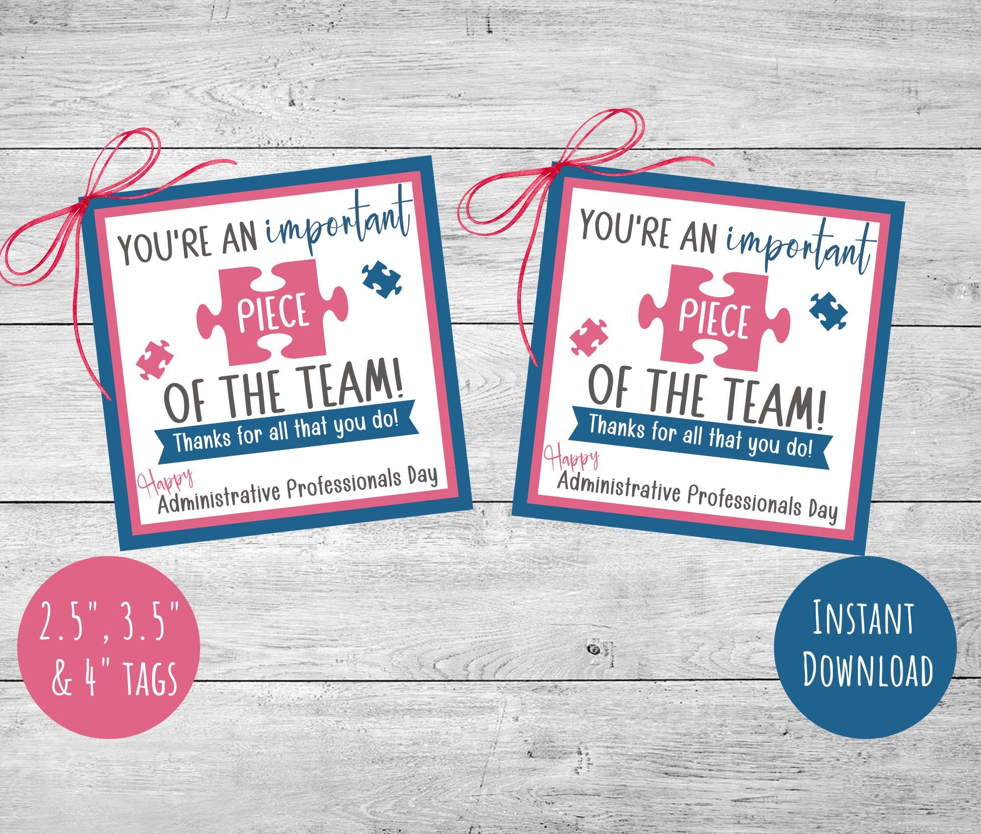 Administrative Professionals Day Gift Tag, Employee Appreciation ...