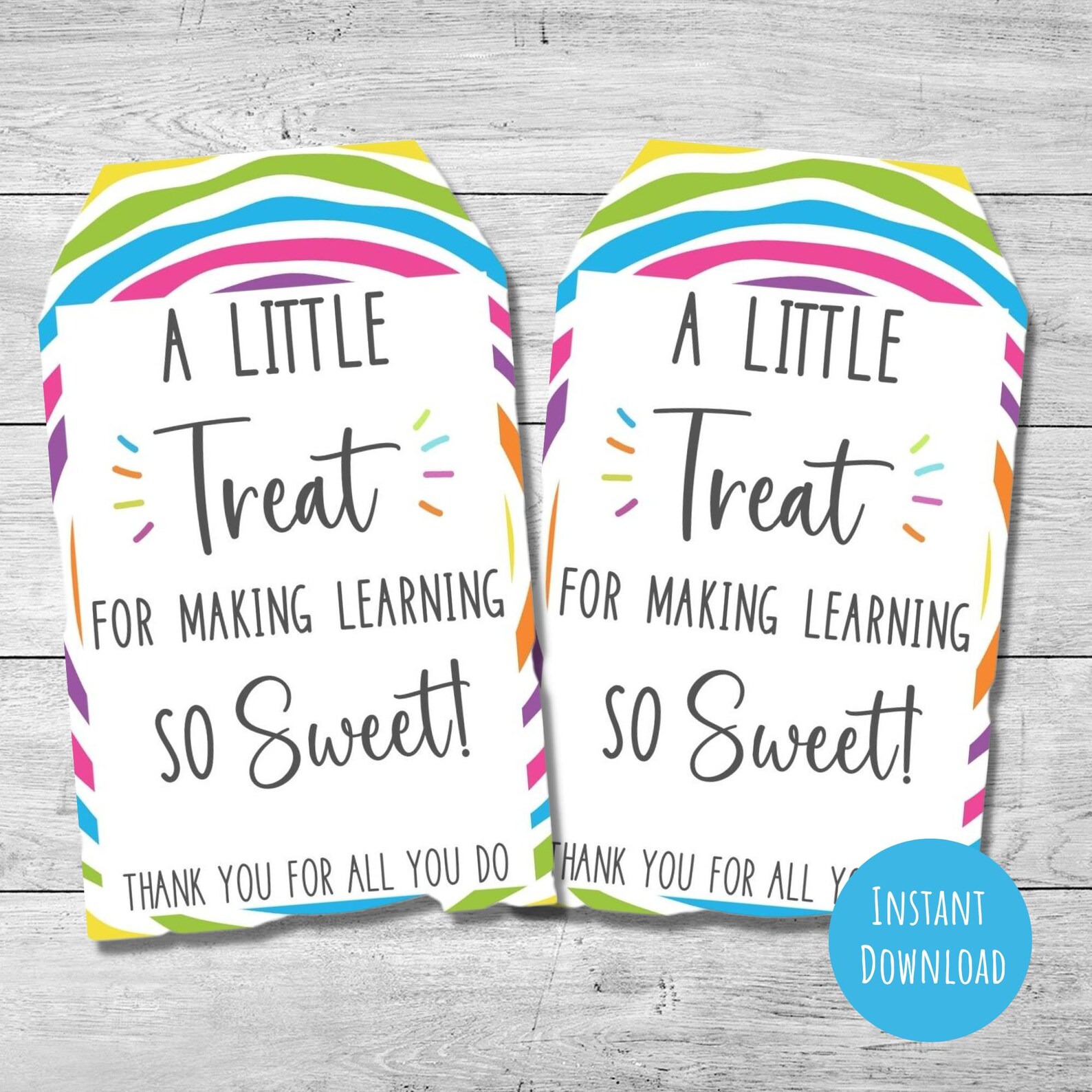 Teacher Appreciation Week Gift Tag, Sweet Thank You Treat for Teachers ...