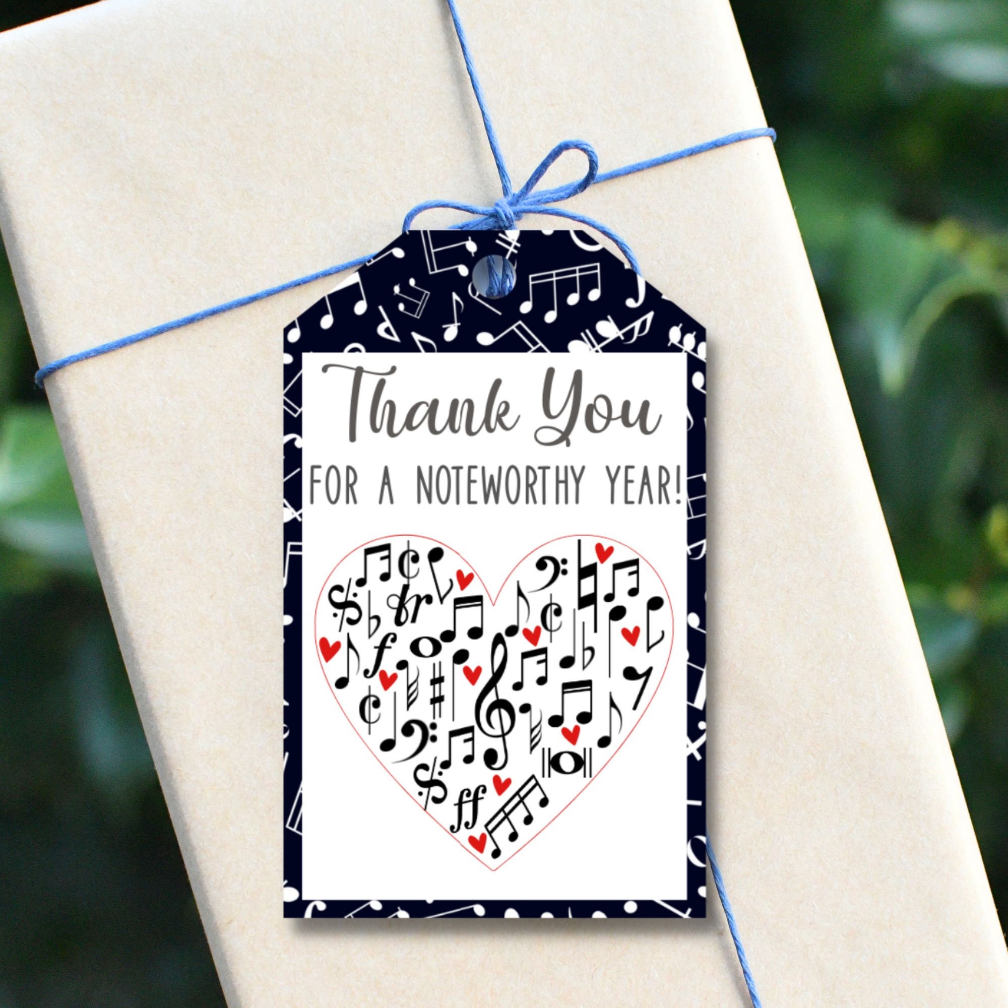 Music Teacher Appreciation Week Gift Tag, Teacher Thank You Gift Tag ...