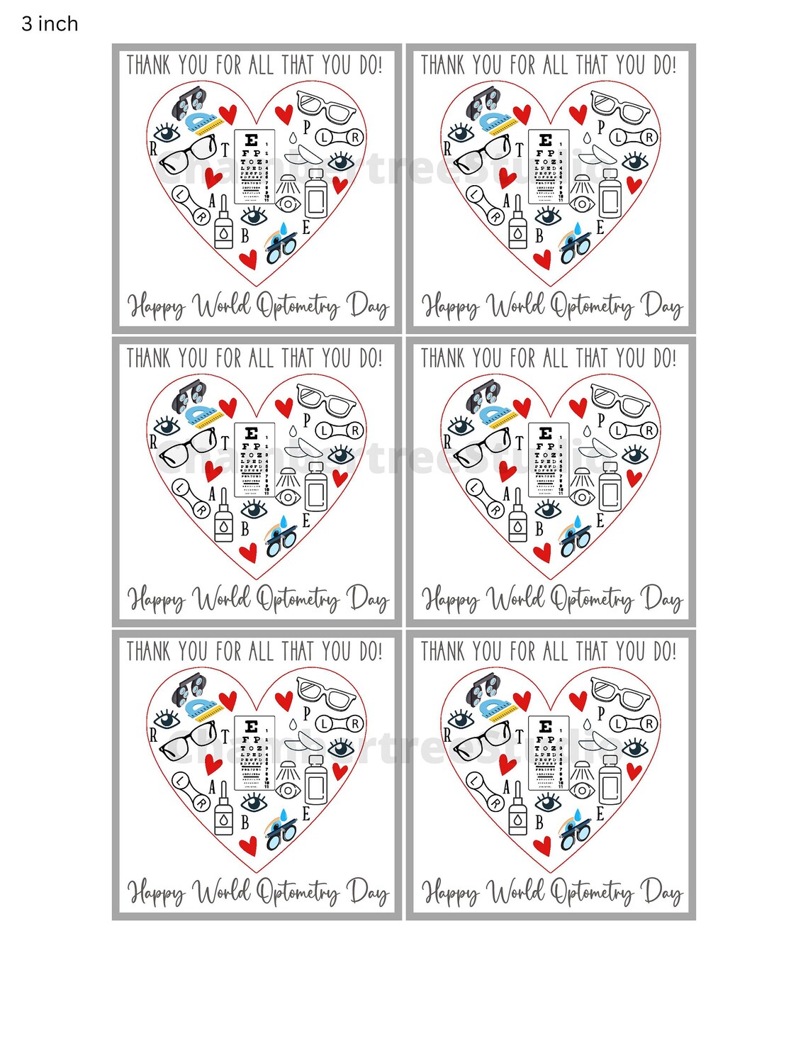 World Optometry Day Gift Tag, Eye Sight Health Care Tag, Gift Tags for ...