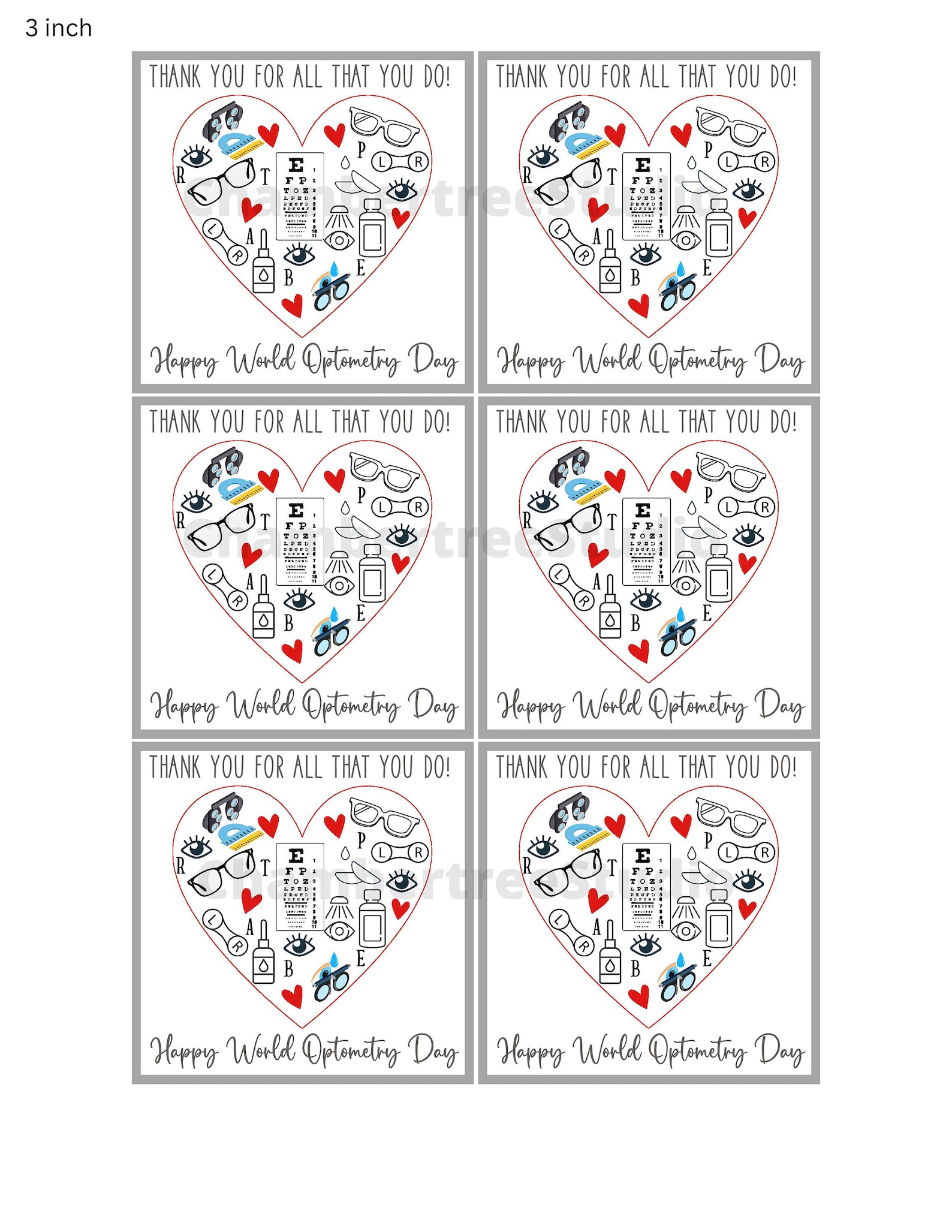 World Optometry Day Gift Tag, Eye Sight Health Care Tag, Gift Tags for ...