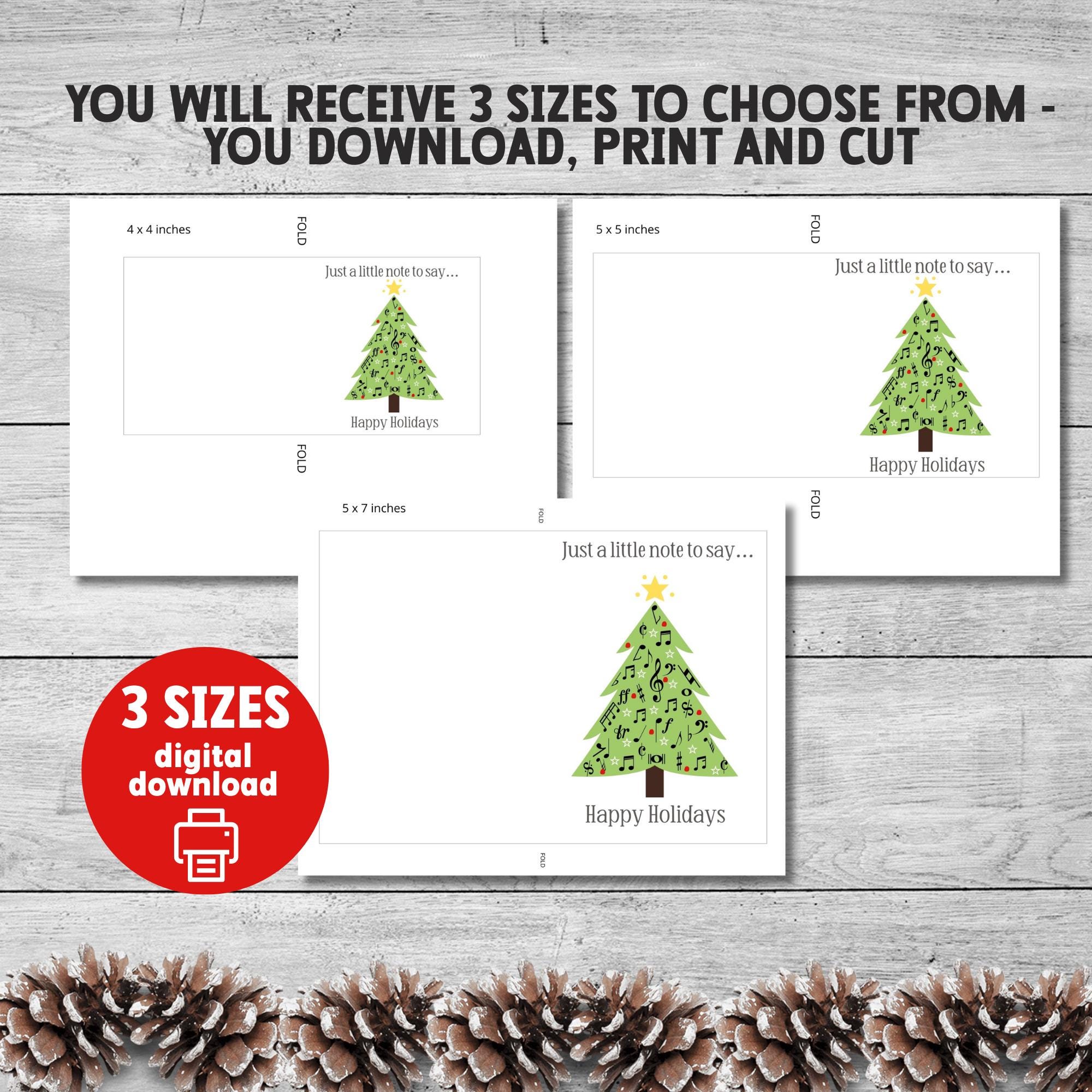 Music Teacher Christmas Card, Printable Music Teacher Gift, Thank You ...