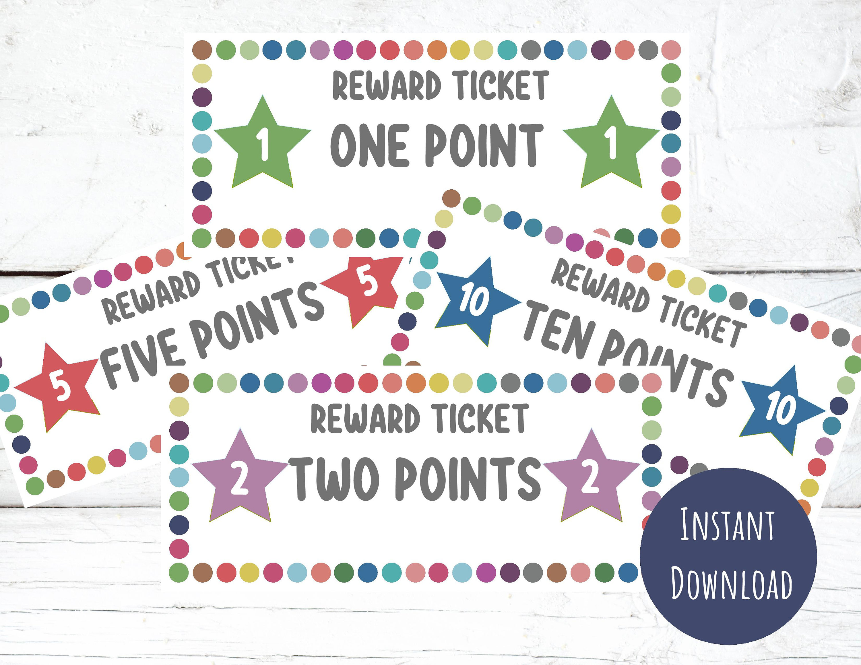 Kids Reward Tickets, Positive Behavior Points, Kids Reward System ...