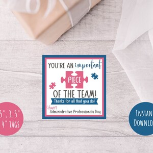 Administrative Professionals Day Gift Tag, Employee Appreciation ...