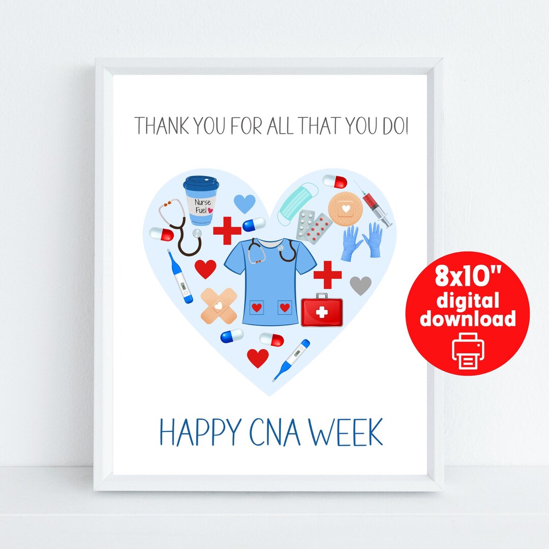 Happy CNA Week Sign, Certified Nursing Assistant Week, 8x10" Sign, CNA ...