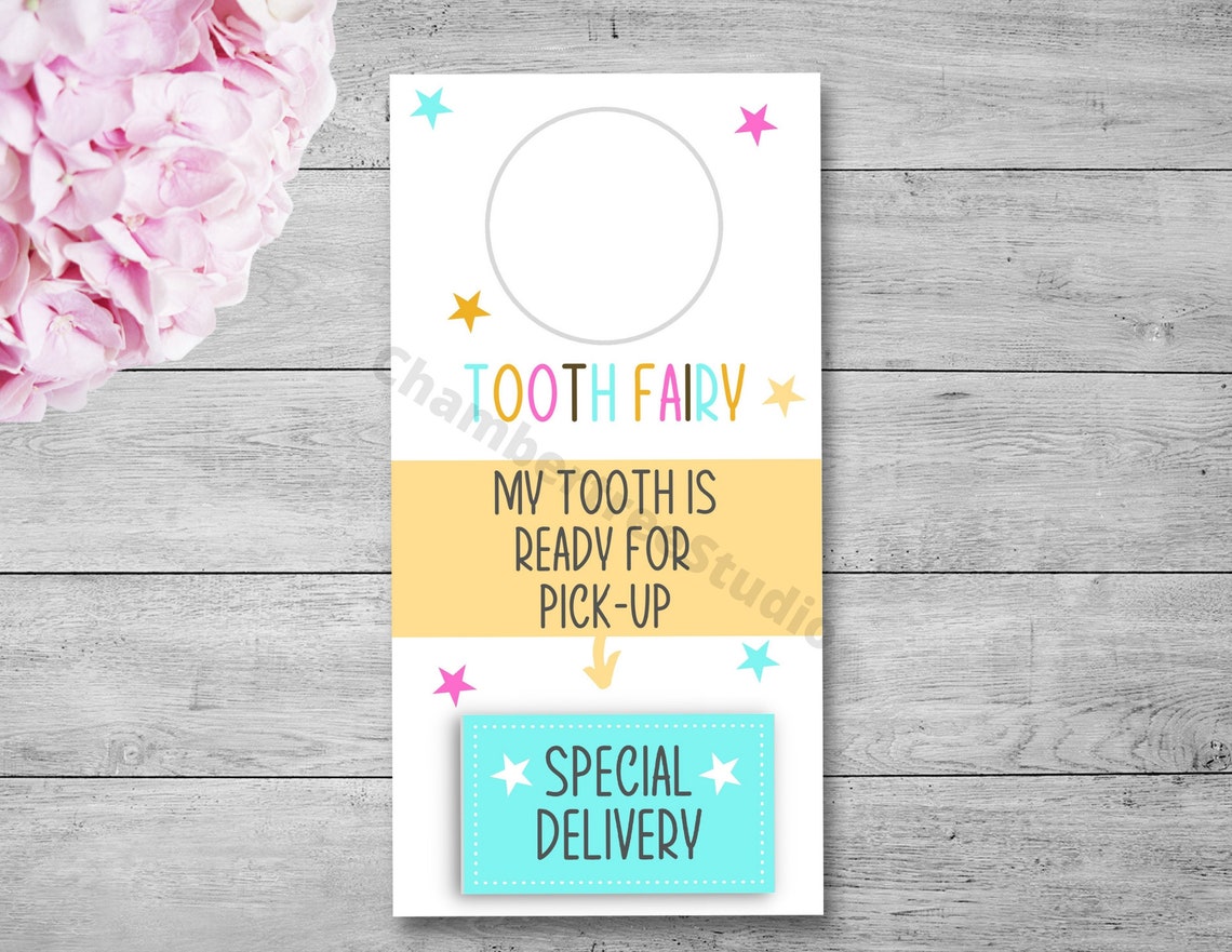 Tooth Fairy Letter, Printable Tooth Note, Door Hanger, Fairy Note ...