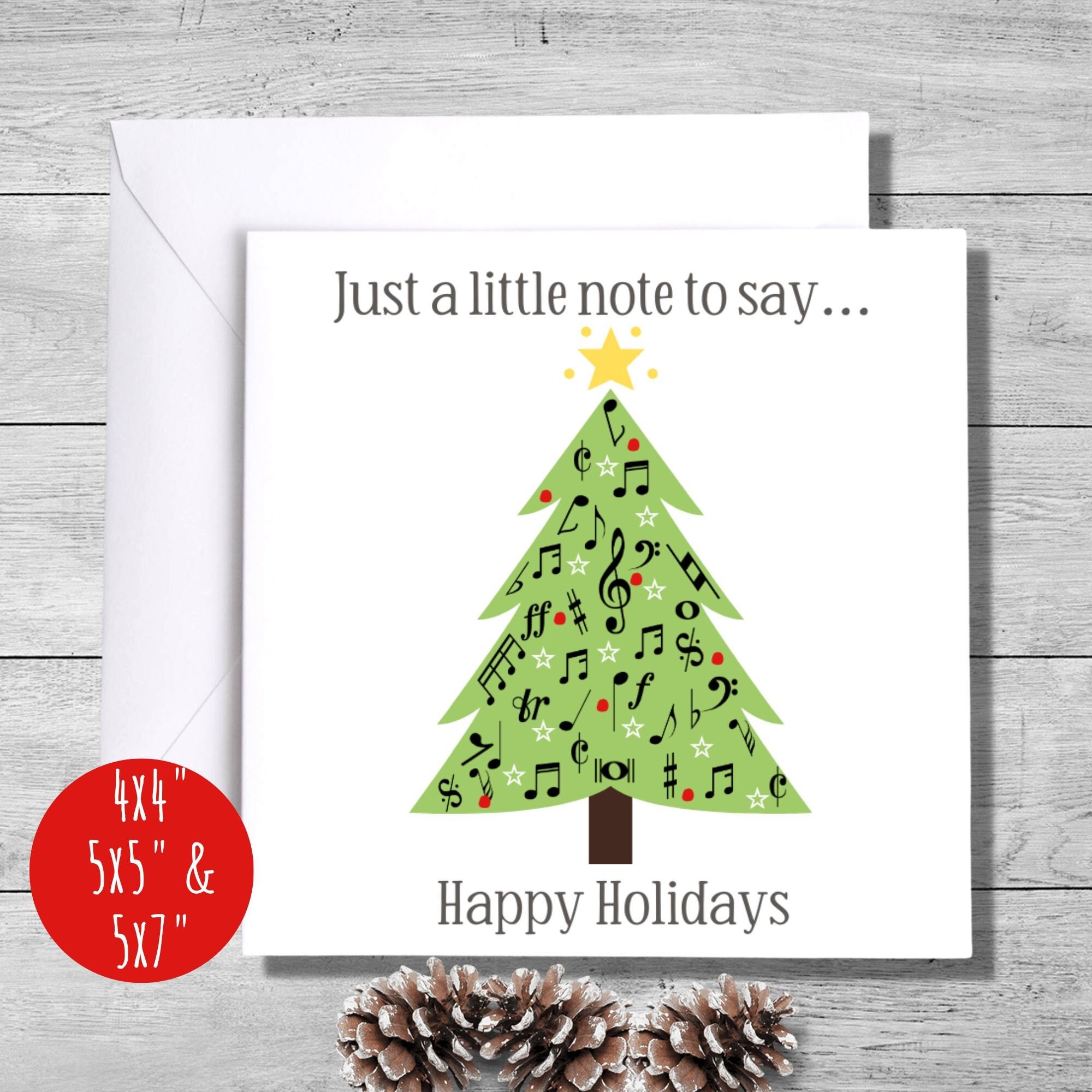 Music Teacher Christmas Card, Printable Music Teacher Gift, Thank You ...