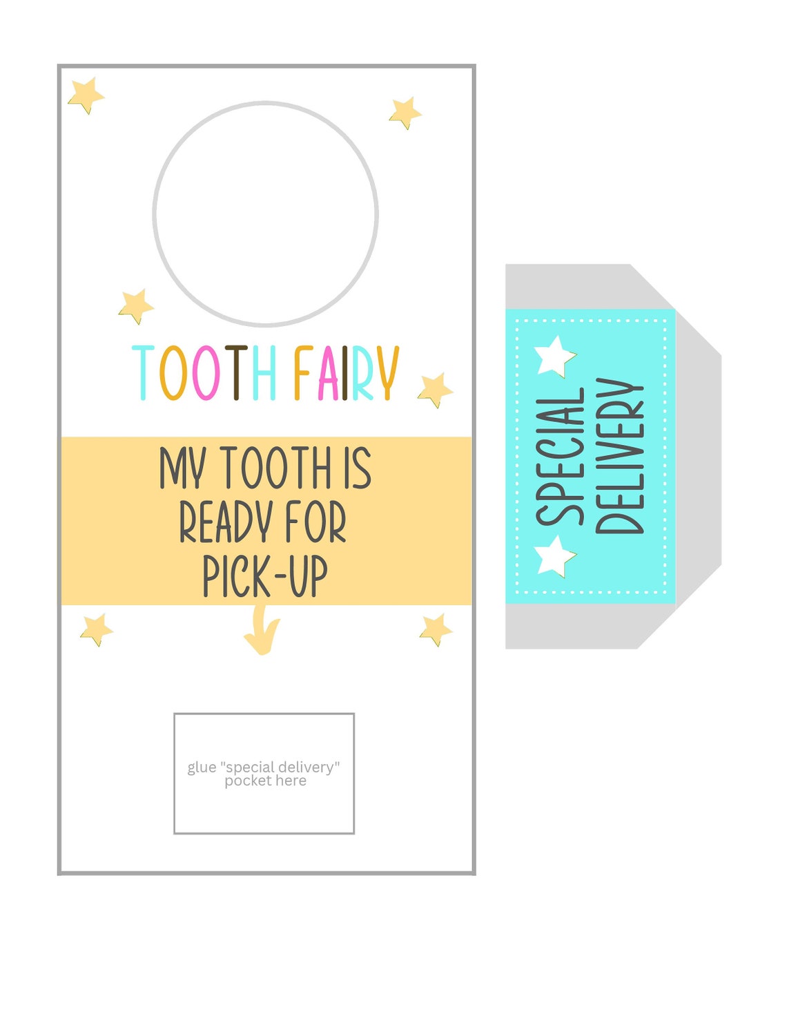 Tooth Fairy Letter Printable Tooth Note Door Hanger Fairy - Etsy