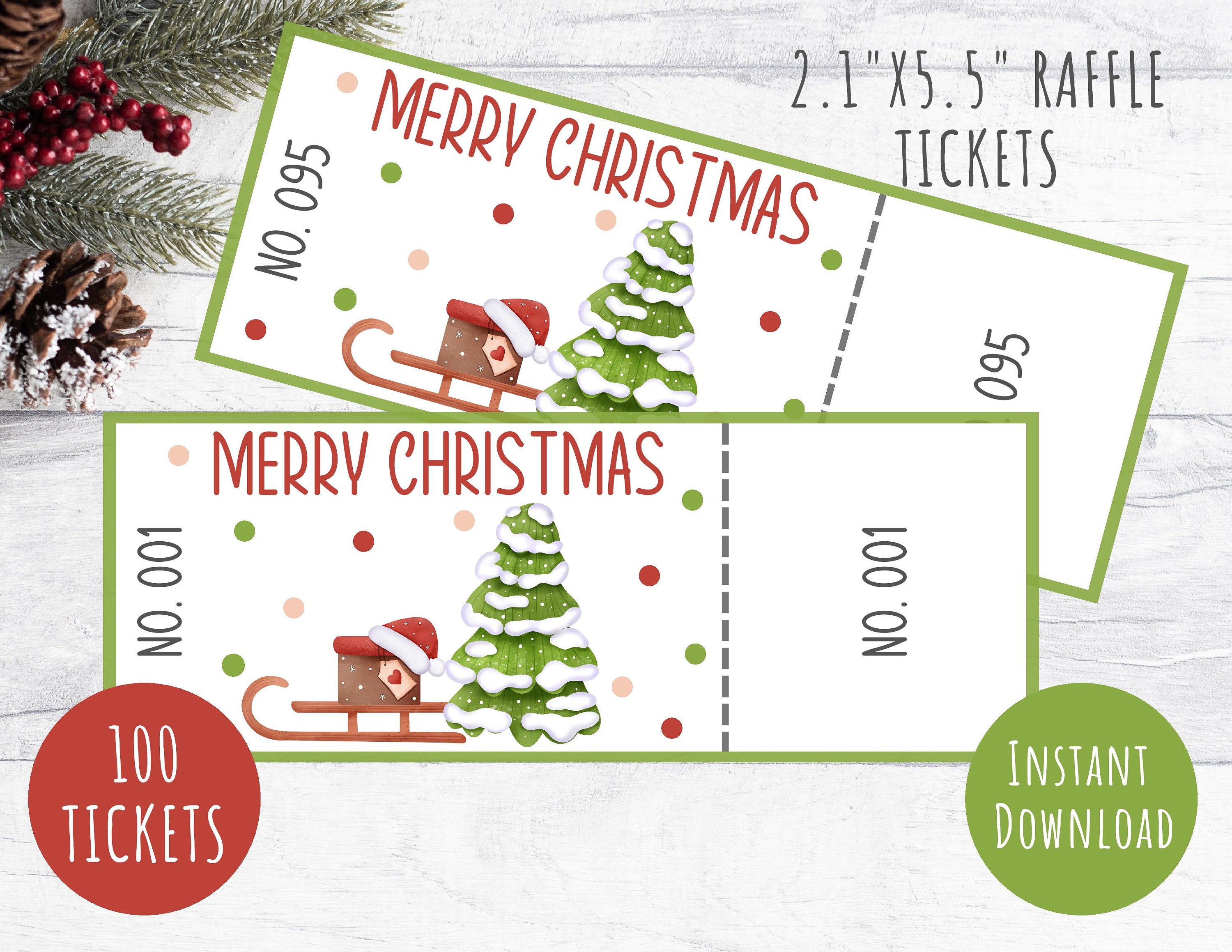 Christmas Raffle Tickets, School Fundraiser, Charity Event, Christmas ...