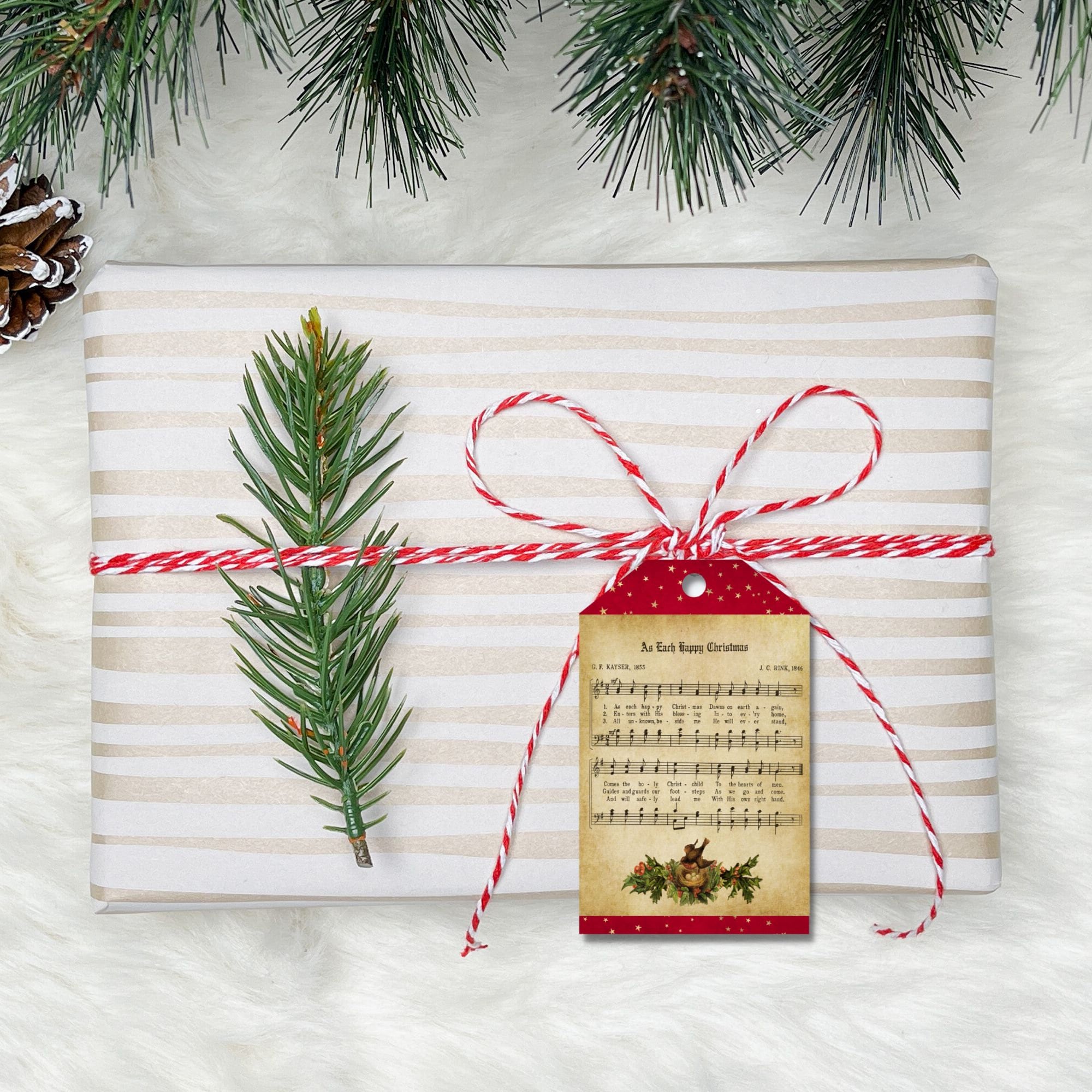 Christmas Carol Gift Tags, 12 Holiday Music Hang Tags, Vintage ...