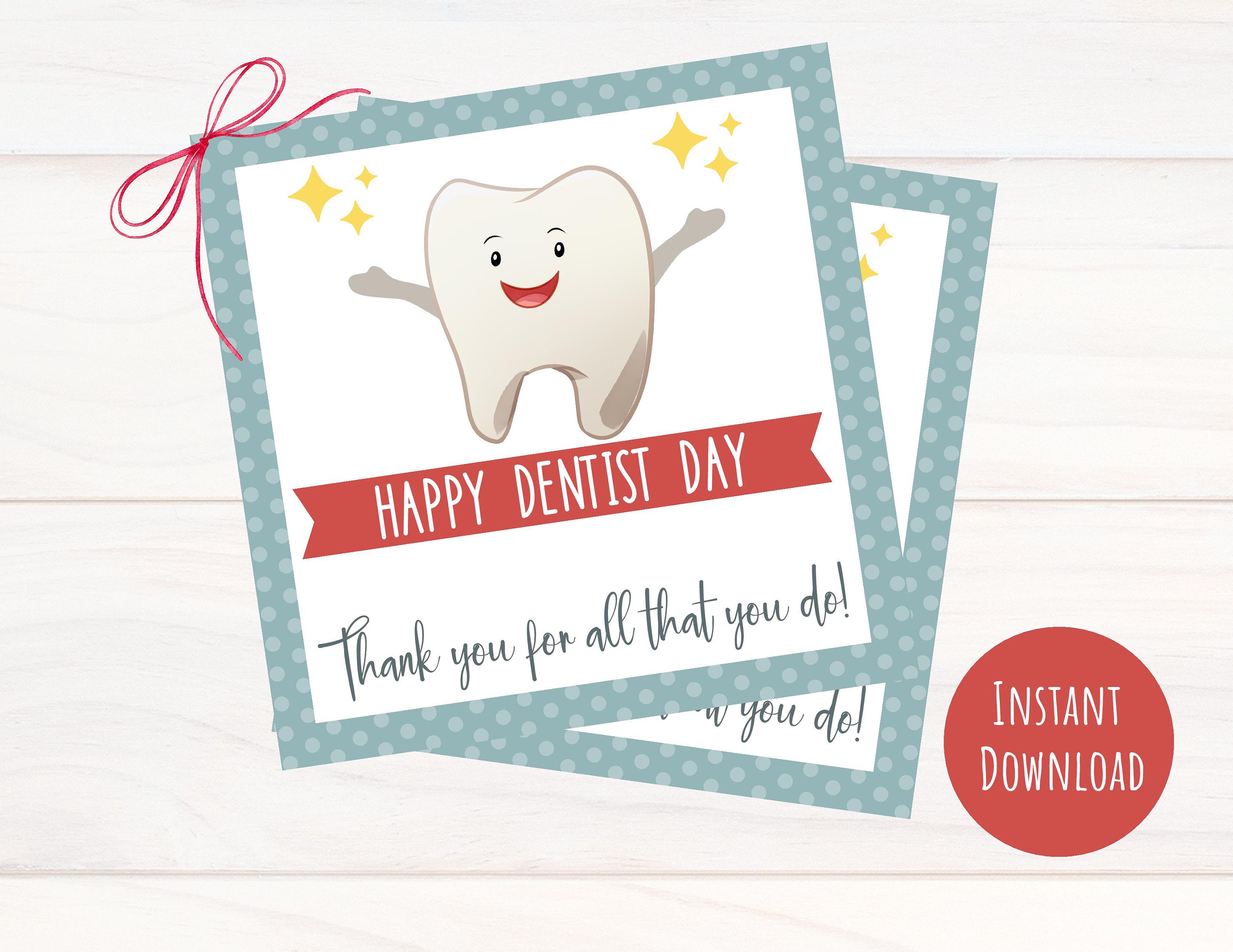 National Dentist Day Gift Tag, Dentists Appreciation Tags, 3" 3.5" & 4 ...