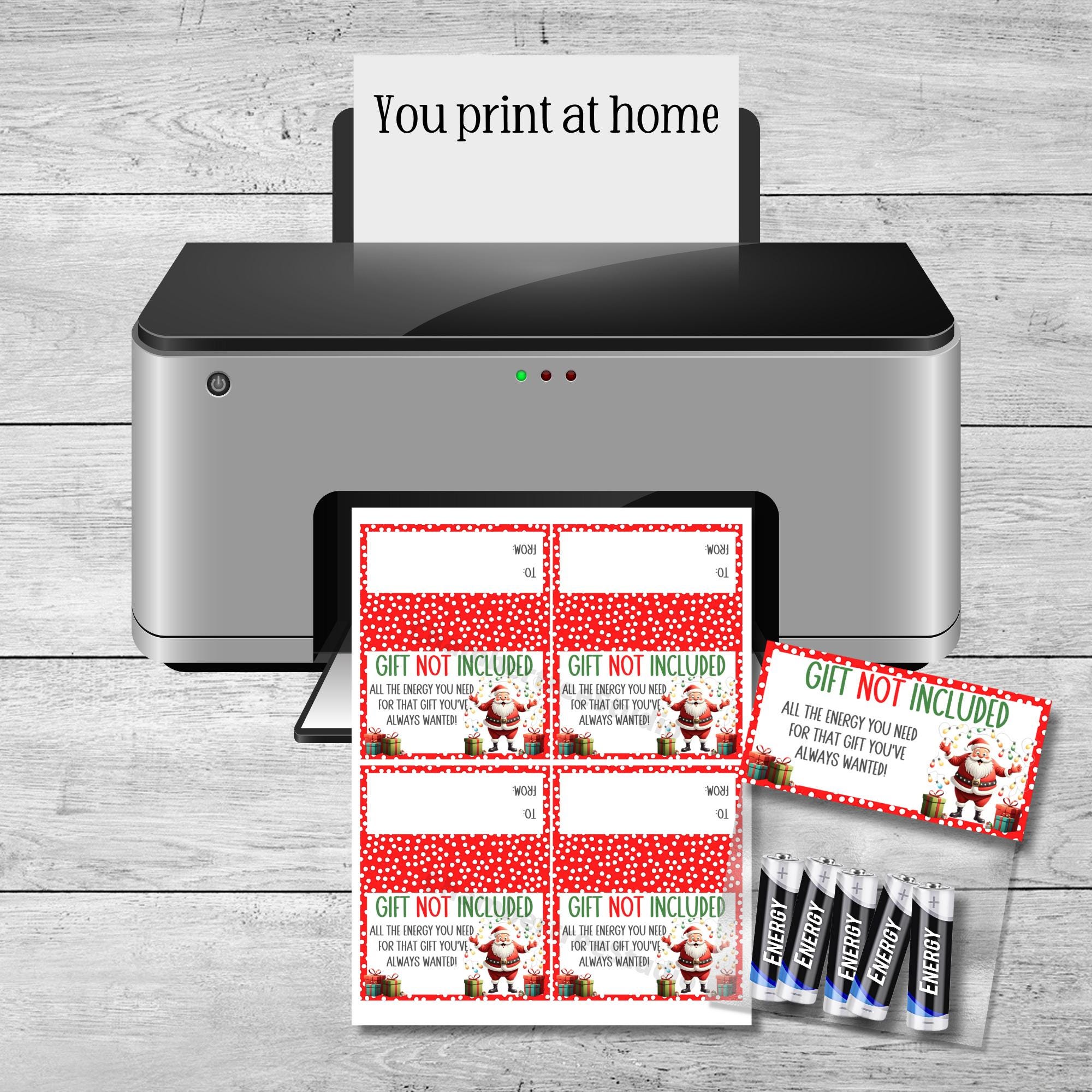 Gift Not Included Gift Tag, White Elephant Fun Christmas Gag, Stocking ...