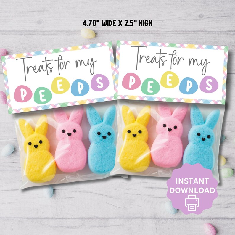 Treats for My Peeps Bag Topper | Display Card & Printable Box Front ...