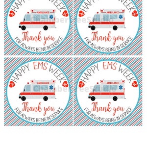EMS Week Gift Tag, Happy Emergency Medical Services Week, EMT Appreciation, Gift for Paramedics ...