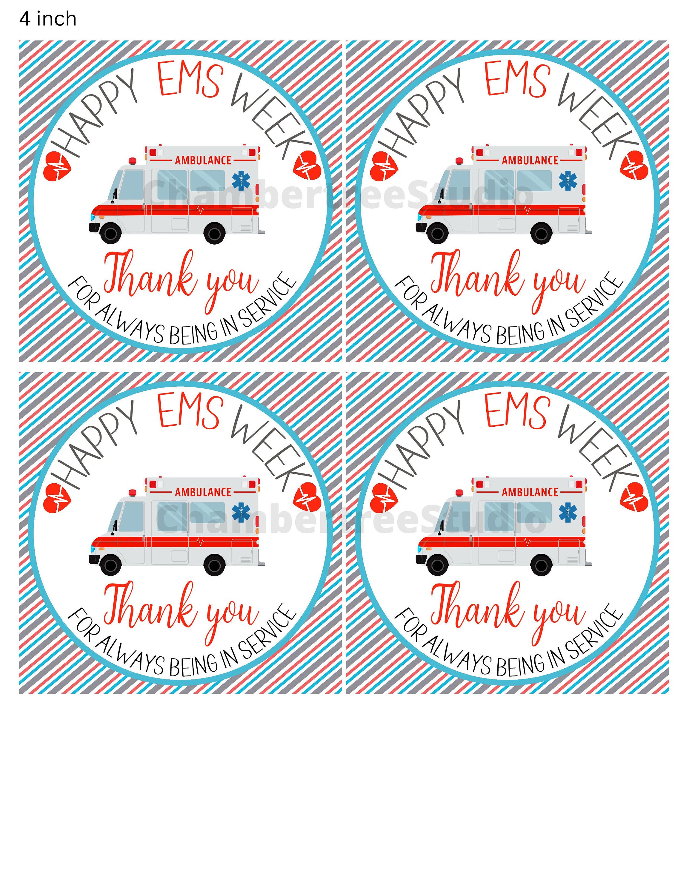 EMS Week Gift Tag, First Responder Gift, Happy Emergency Medical ...