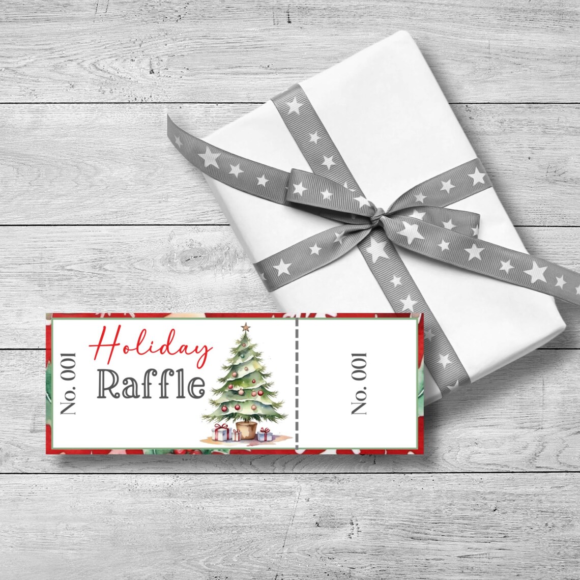 Christmas Holiday Raffle Tickets, School Fundraiser, Charity Event ...