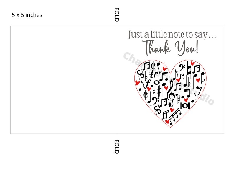 Music Teacher Appreciation Card, Printable Thank You for Piano Teacher ...