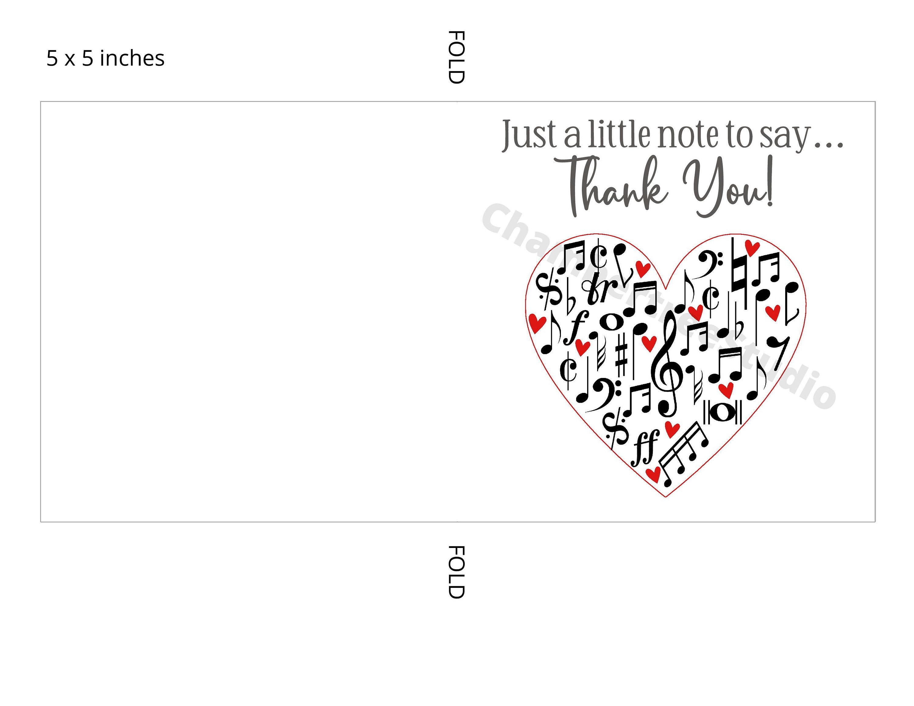 Music Teacher Appreciation Card, Printable Thank You for Piano Teacher ...