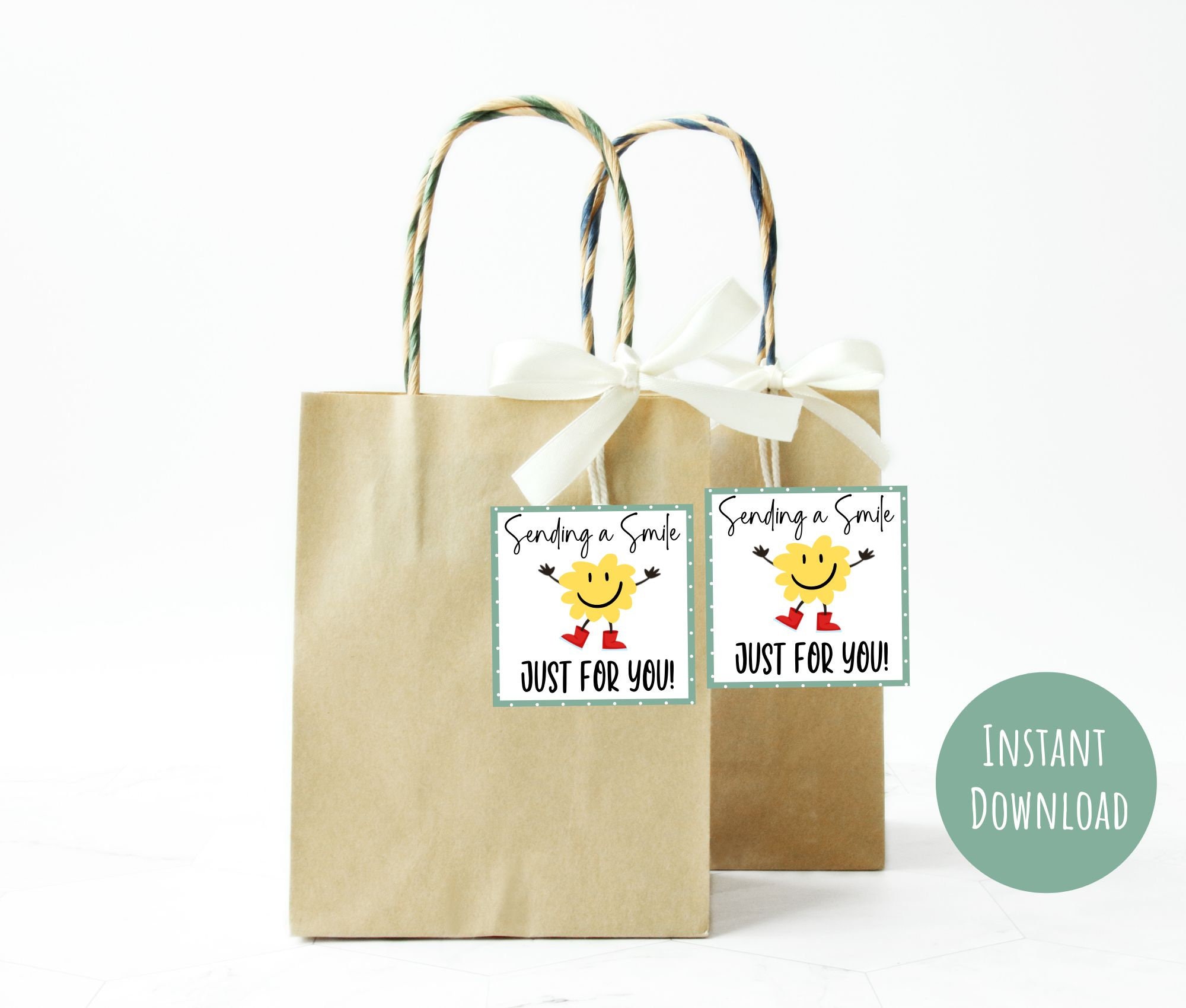 Sending a Smile Gift Tag, Random Acts of Kindness, 3" & 4" Tags, Back ...