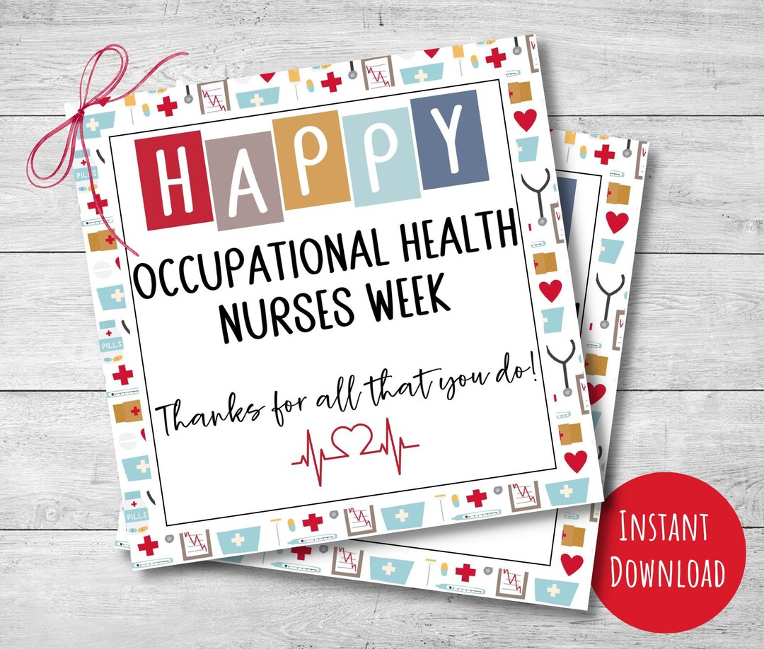 Occupational Health Nurses Week Gift Tag, OHN Week, 3" and 4" Gift Tags, Appreciation Tags for ...